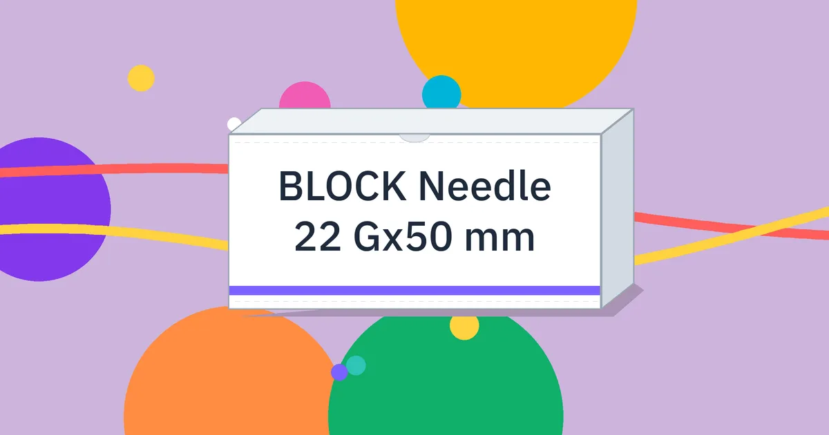 Symbolbild: Packung mit der Aufschrift BLOCK Needle 22 Gx50 mm (PZN 19415330) – Verfügbarkeit und Bezug in Apotheken in Frankfurt am Main