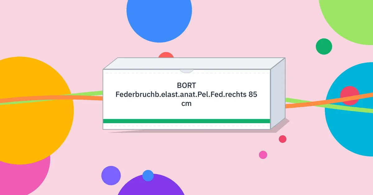 Symbolbild: Packung mit der Aufschrift BORT Federbruchb.elast.anat.Pel.Fed.rechts 85 cm (PZN 07195751) – Verfügbarkeit und Bezug in Apotheken in Frankfurt am Main