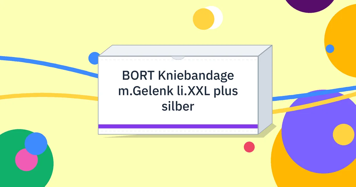 Symbolbild: Packung mit der Aufschrift BORT Kniebandage m.Gelenk li.XXL plus silber (PZN 11055300) – Verfügbarkeit und Bezug in Apotheken in Frankfurt am Main