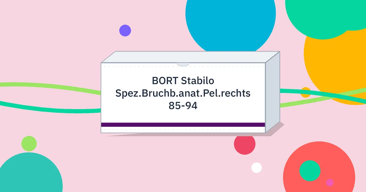 Symbolbild: Packung mit der Aufschrift BORT Stabilo Spez.Bruchb.anat.Pel.rechts 85-94 (PZN 07196101) – Verfügbarkeit und Bezug in Apotheken in Frankfurt am Main