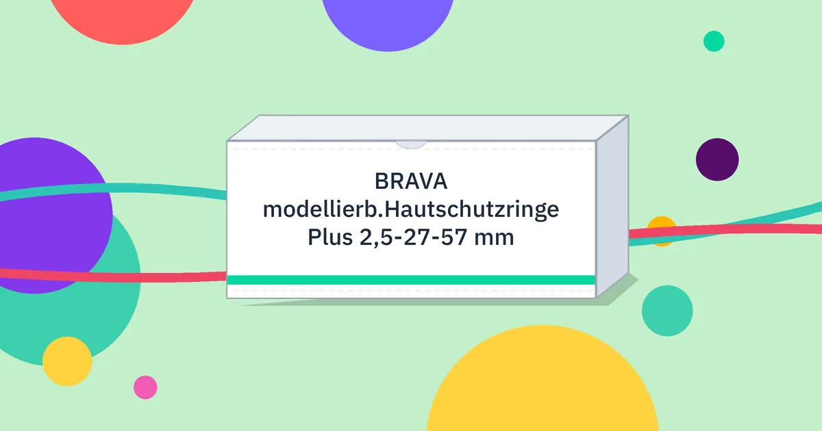 Symbolbild: Packung mit der Aufschrift BRAVA modellierb.Hautschutzringe Plus 2,5-27-57 mm (PZN 12082115) – Verfügbarkeit und Bezug in Apotheken in Frankfurt am Main