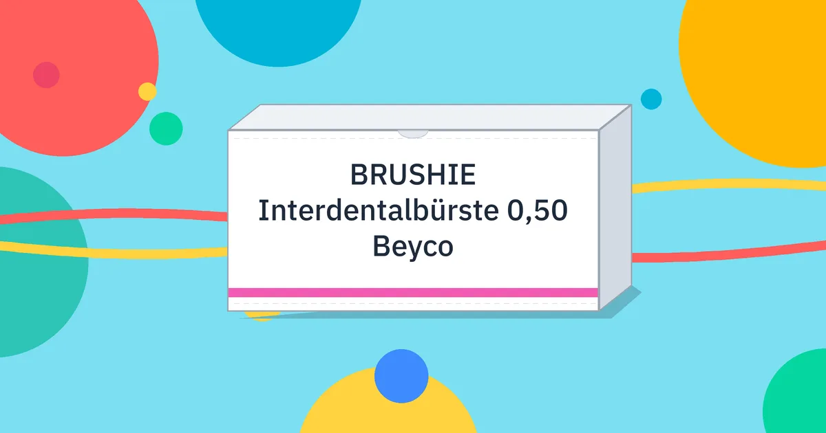 Symbolbild: Packung mit der Aufschrift BRUSHIE Interdentalbürste 0,50 Beyco (PZN 09043933) – Verfügbarkeit und Bezug in Apotheken in Frankfurt am Main