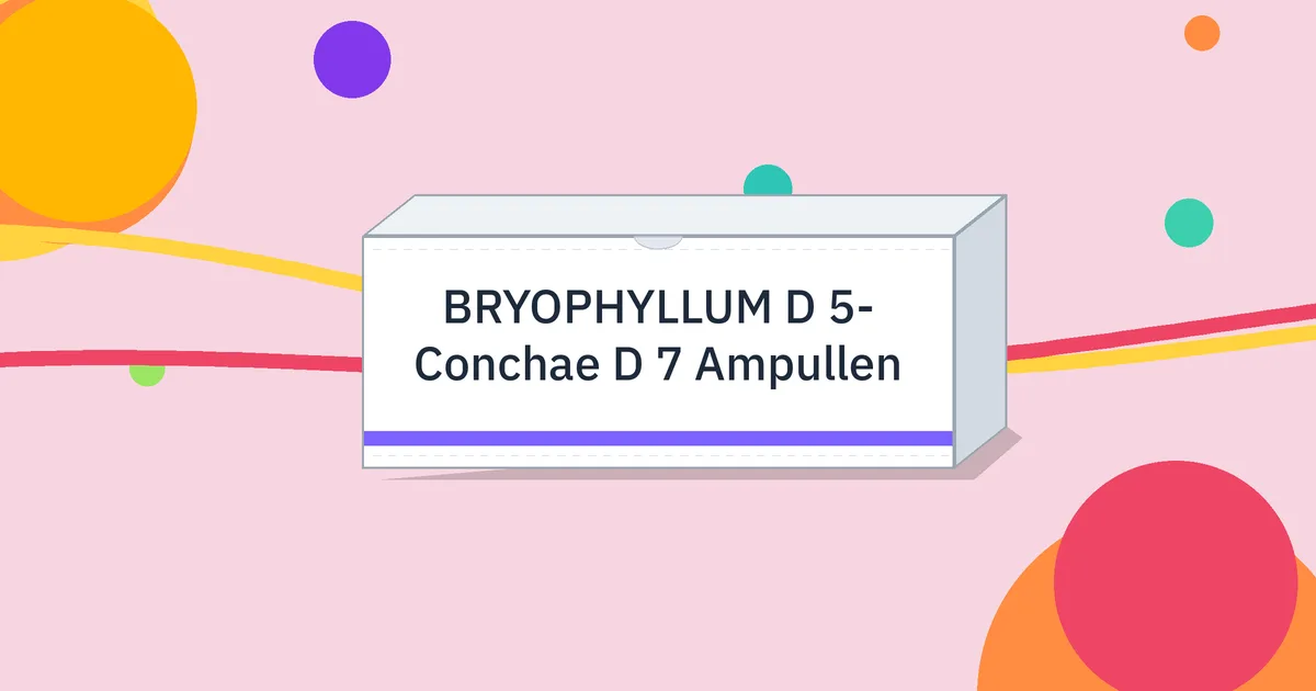 Symbolbild: Packung mit der Aufschrift BRYOPHYLLUM D 5-Conchae D 7 Ampullen (PZN 02347593) – Verfügbarkeit und Bezug in Apotheken in Frankfurt am Main