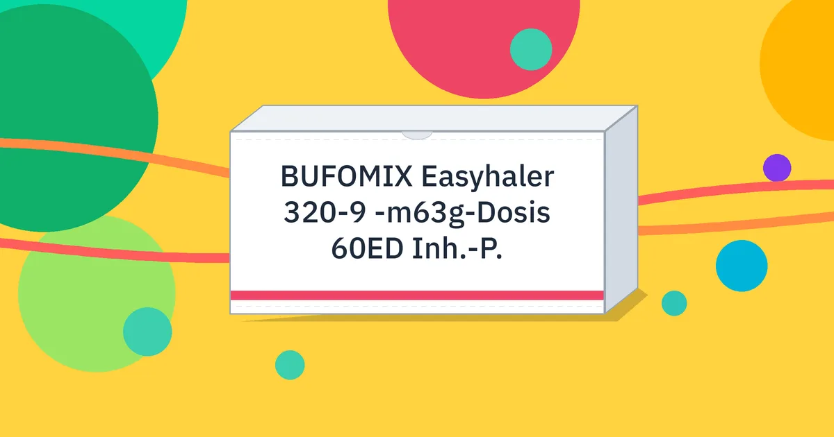 Symbolbild: Packung mit der Aufschrift BUFOMIX Easyhaler 320-9 -m63g-Dosis 60ED Inh.-P. (PZN 19799968) – Verfügbarkeit und Bezug in Apotheken in Frankfurt am Main