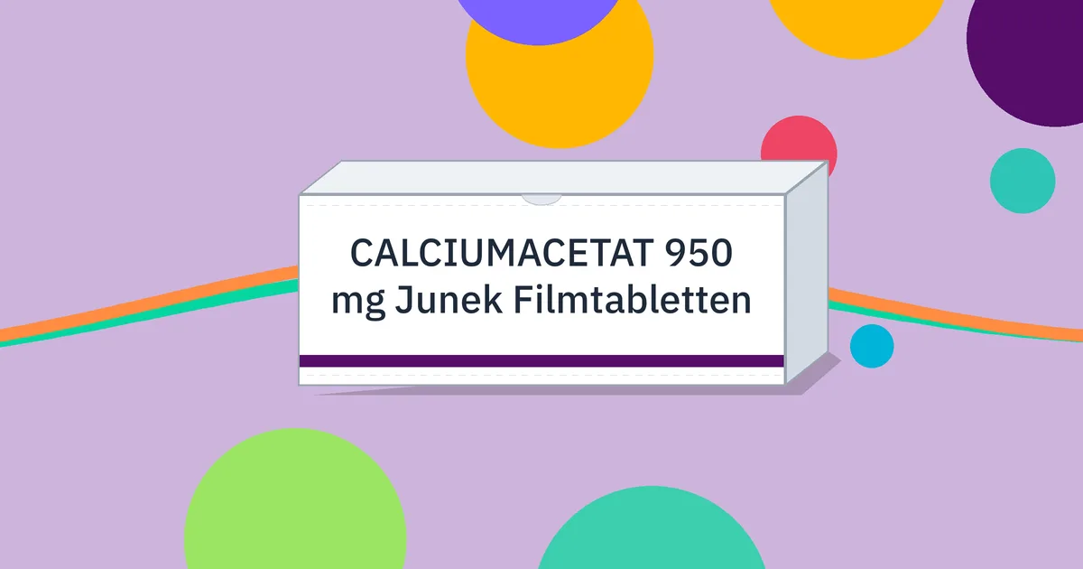 Symbolbild: Packung mit der Aufschrift CALCIUMACETAT 950 mg Junek Filmtabletten (PZN 11368418) – Verfügbarkeit und Bezug in Apotheken in Frankfurt am Main