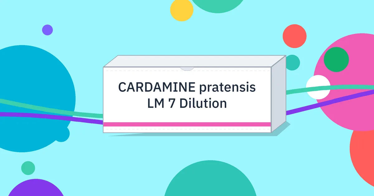 Symbolbild: Packung mit der Aufschrift CARDAMINE pratensis LM 7 Dilution (PZN 13429087) – Verfügbarkeit und Bezug in Apotheken in Frankfurt am Main