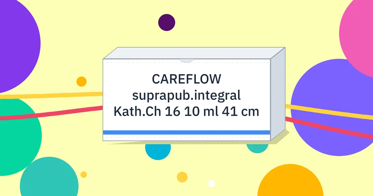 Symbolbild: Packung mit der Aufschrift CAREFLOW suprapub.integral Kath.Ch 16 10 ml 41 cm (PZN 16840972) – Verfügbarkeit und Bezug in Apotheken in Frankfurt am Main