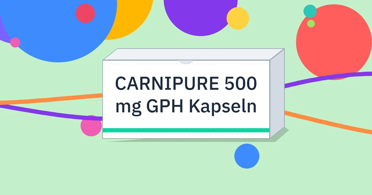 Symbolbild: Packung mit der Aufschrift CARNIPURE 500 mg GPH Kapseln (PZN 09115644) – Verfügbarkeit und Bezug in Apotheken in Frankfurt am Main