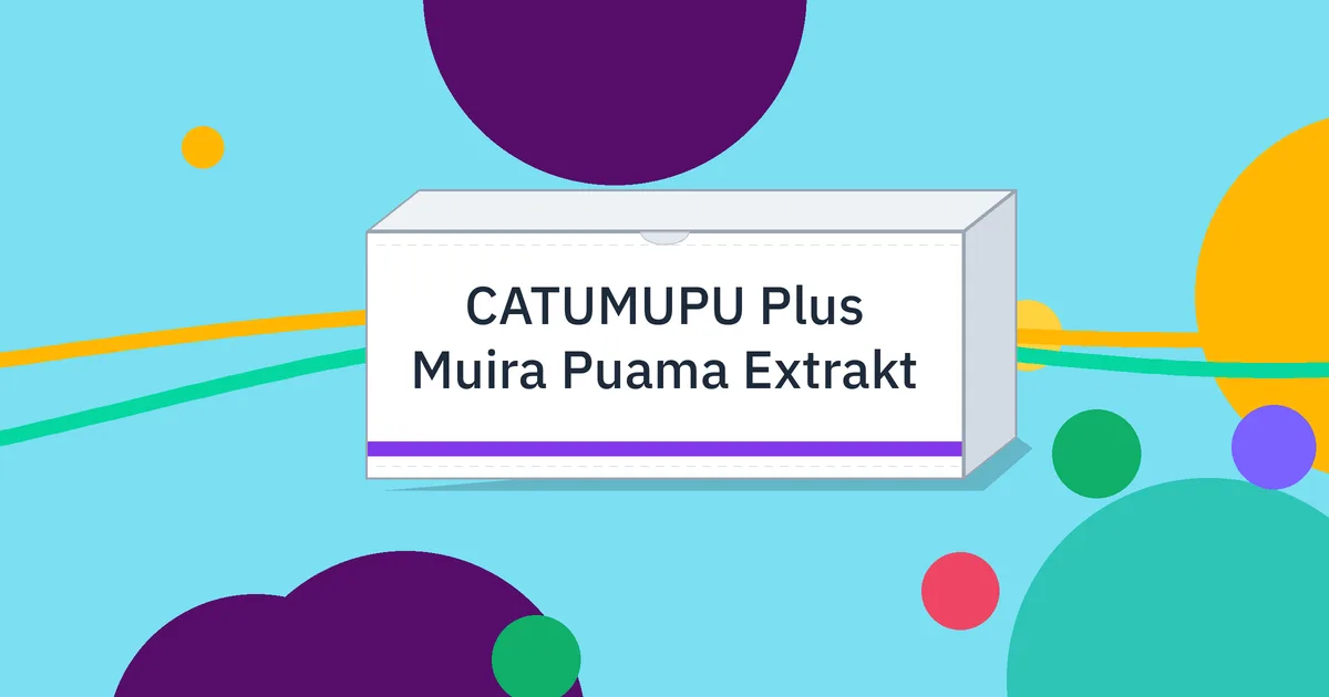 Symbolbild: Packung mit der Aufschrift CATUMUPU Plus Muira Puama Extrakt (PZN 15242507) – Verfügbarkeit und Bezug in Apotheken in Frankfurt am Main