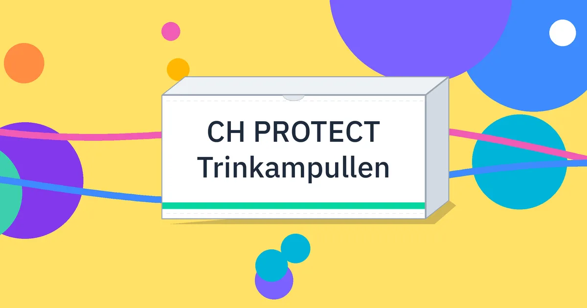 Symbolbild: Packung mit der Aufschrift CH PROTECT Trinkampullen (PZN 11089397) – Verfügbarkeit und Bezug in Apotheken in Frankfurt am Main