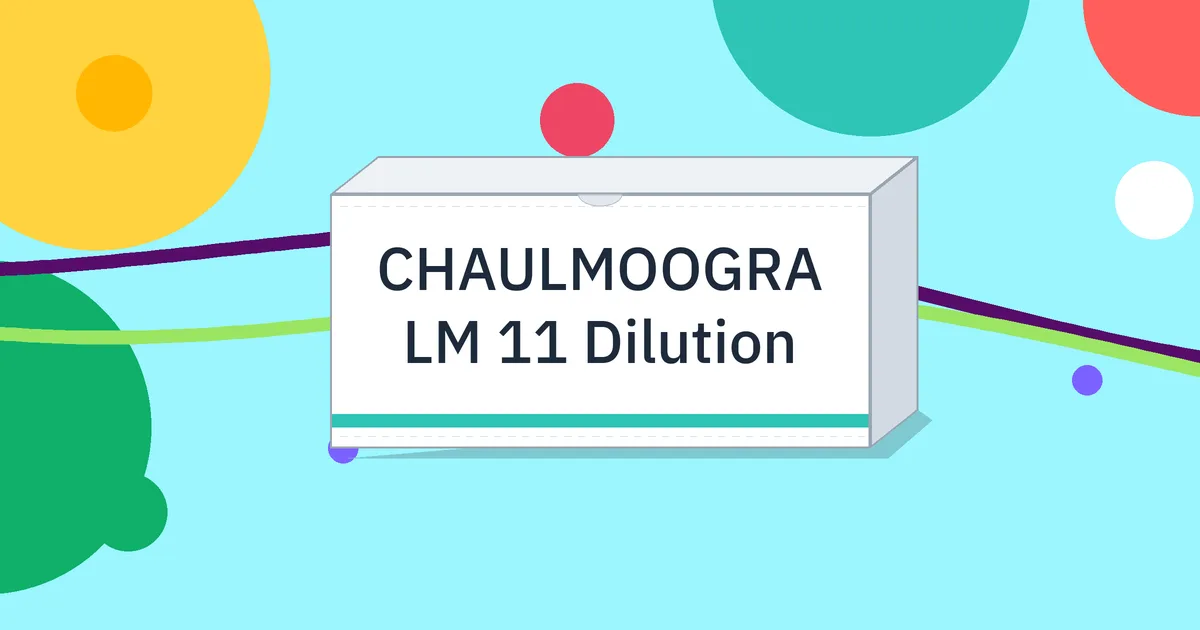 Symbolbild: Packung mit der Aufschrift CHAULMOOGRA LM 11 Dilution (PZN 13438962) – Verfügbarkeit und Bezug in Apotheken in Frankfurt am Main