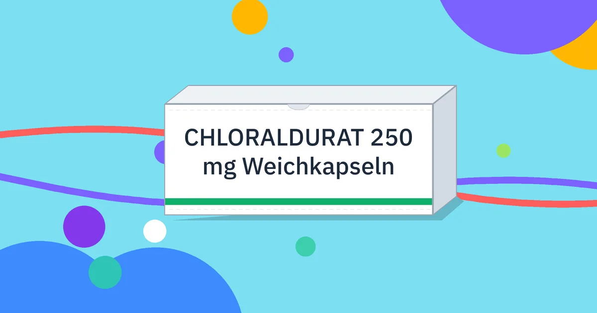 Symbolbild: Packung mit der Aufschrift CHLORALDURAT 250 mg Weichkapseln (PZN 20921908) – Verfügbarkeit und Bezug in Apotheken in Frankfurt am Main
