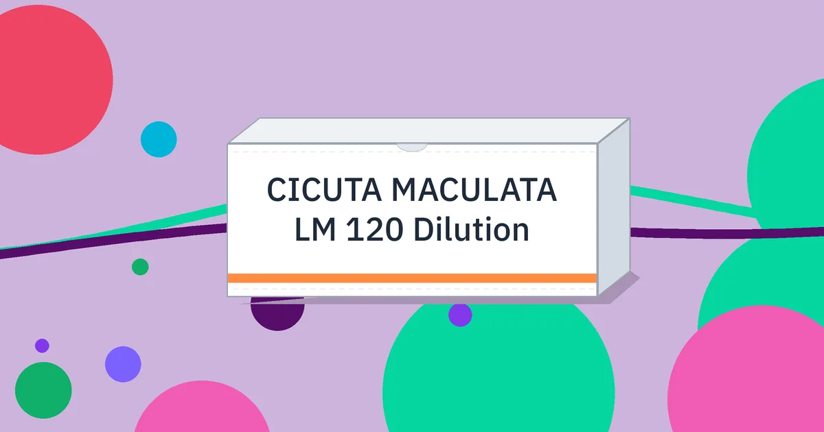 Symbolbild: Packung mit der Aufschrift CICUTA MACULATA LM 120 Dilution (PZN 12818579) – Verfügbarkeit und Bezug in Apotheken in Frankfurt am Main
