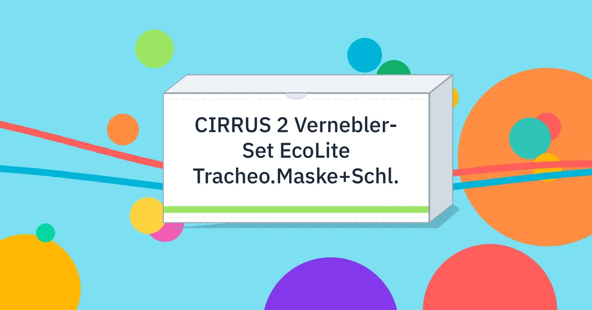 Symbolbild: Packung mit der Aufschrift CIRRUS 2 Vernebler-Set EcoLite Tracheo.Maske+Schl. (PZN 17433016) – Verfügbarkeit und Bezug in Apotheken in Frankfurt am Main