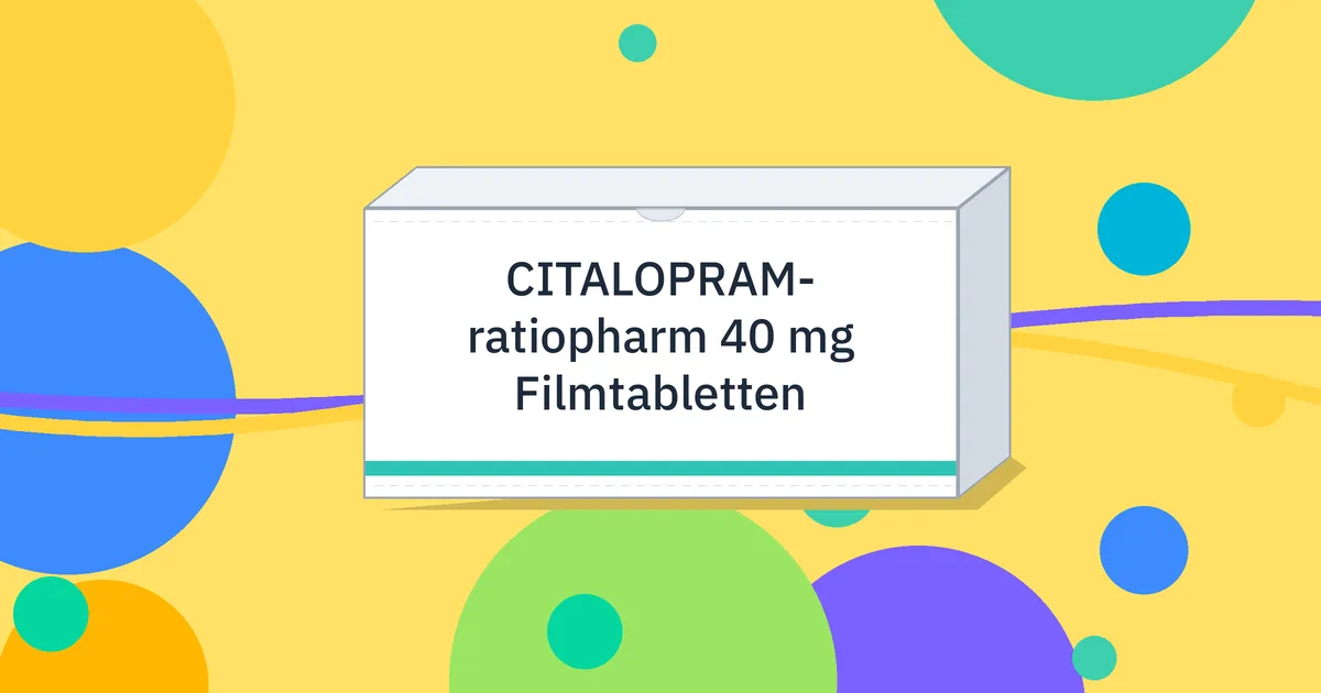 Symbolbild: Packung mit der Aufschrift CITALOPRAM-ratiopharm 40 mg Filmtabletten (PZN 01409493) – Verfügbarkeit und Bezug in Apotheken in Frankfurt am Main