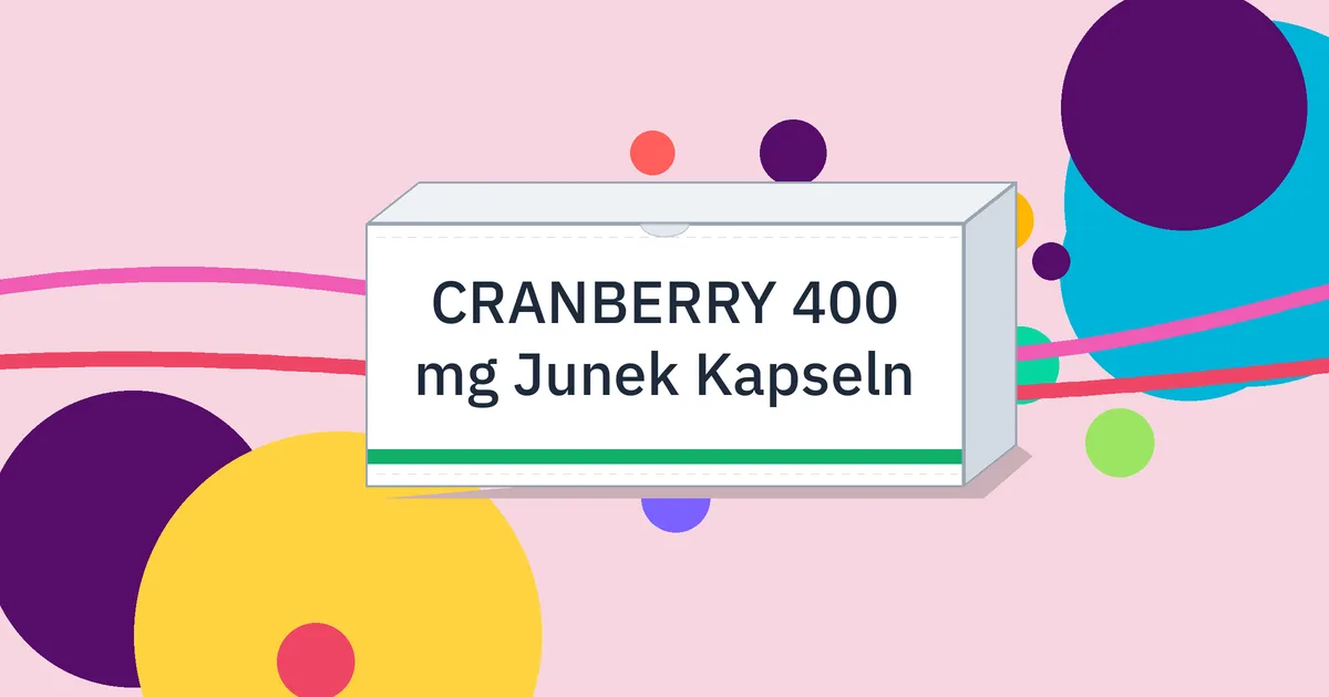 Symbolbild: Packung mit der Aufschrift CRANBERRY 400 mg Junek Kapseln (PZN 00989092) – Verfügbarkeit und Bezug in Apotheken in Frankfurt am Main