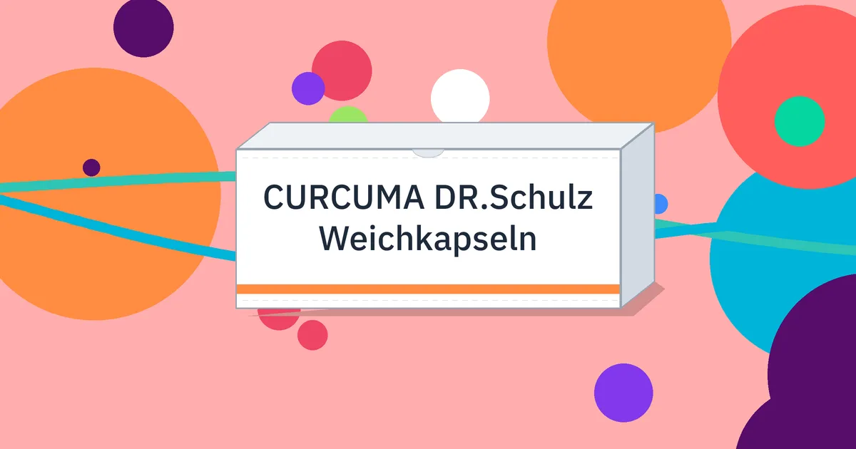 Symbolbild: Packung mit der Aufschrift CURCUMA DR.Schulz Weichkapseln (PZN 16383718) – Verfügbarkeit und Bezug in Apotheken in Frankfurt am Main