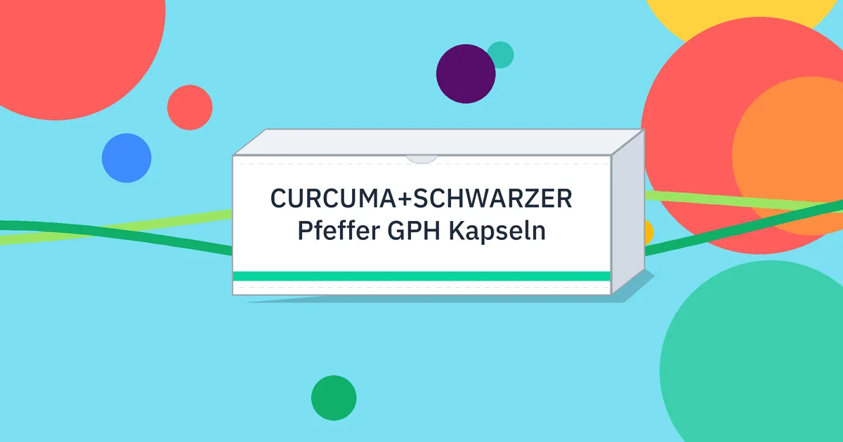 Symbolbild: Packung mit der Aufschrift CURCUMA+SCHWARZER Pfeffer GPH Kapseln (PZN 16234757) – Verfügbarkeit und Bezug in Apotheken in Frankfurt am Main