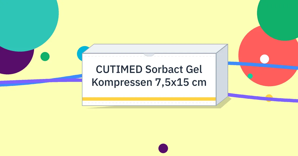 Symbolbild: Packung mit der Aufschrift CUTIMED Sorbact Gel Kompressen 7,5x15 cm (PZN 18268559) – Verfügbarkeit und Bezug in Apotheken in Frankfurt am Main