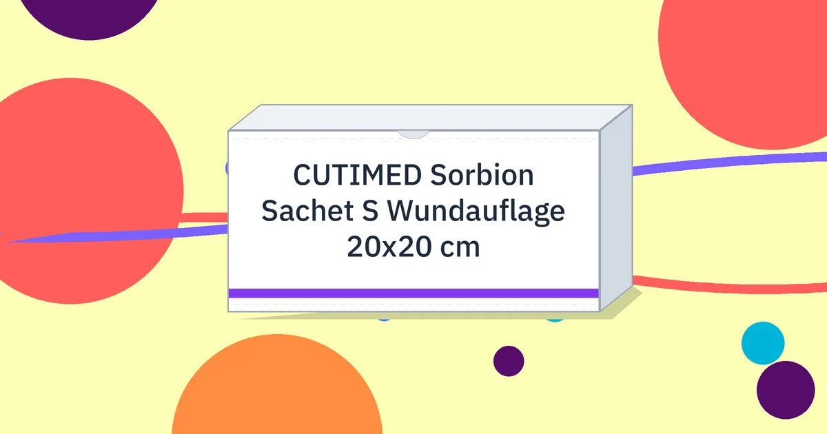 Symbolbild: Packung mit der Aufschrift CUTIMED Sorbion Sachet S Wundauflage 20x20 cm (PZN 16788929) – Verfügbarkeit und Bezug in Apotheken in Frankfurt am Main