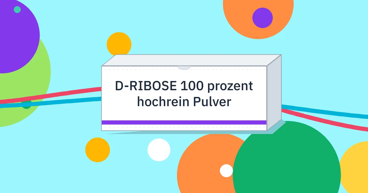 Symbolbild: Packung mit der Aufschrift D-RIBOSE 100 prozent hochrein Pulver (PZN 07590186) – Verfügbarkeit und Bezug in Apotheken in Frankfurt am Main