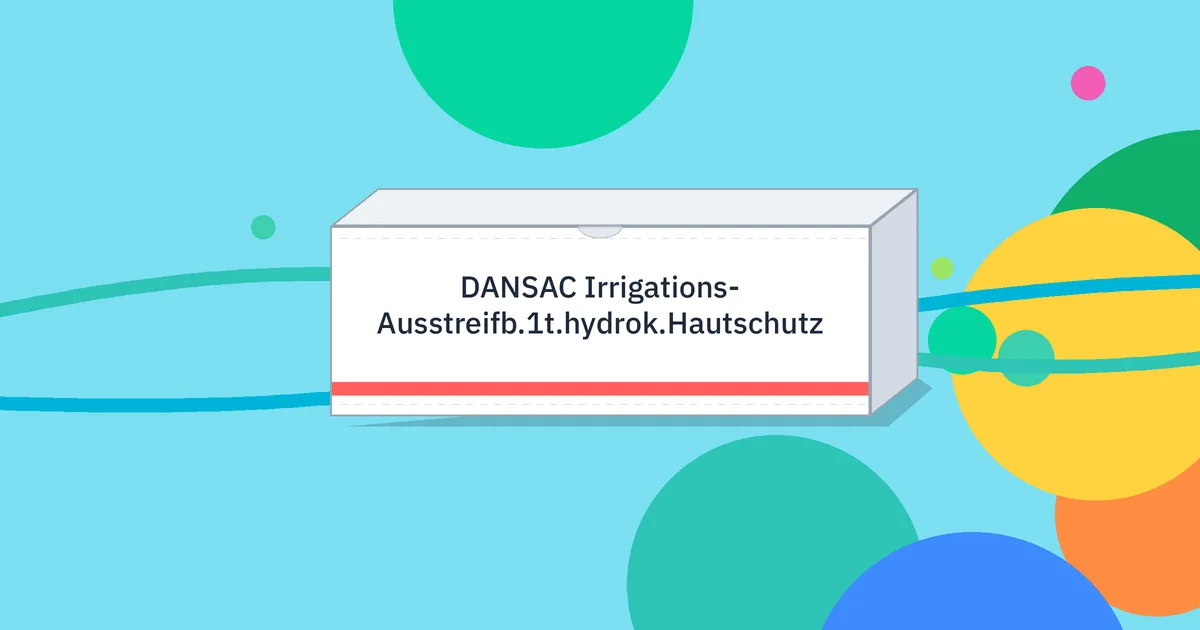 Symbolbild: Packung mit der Aufschrift DANSAC Irrigations-Ausstreifb.1t.hydrok.Hautschutz (PZN 07498724) – Verfügbarkeit und Bezug in Apotheken in Frankfurt am Main