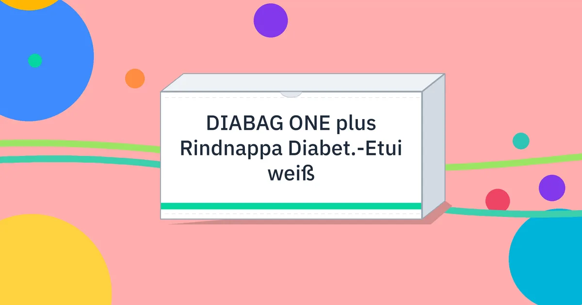 Symbolbild: Packung mit der Aufschrift DIABAG ONE plus Rindnappa Diabet.-Etui weiß (PZN 12408686) – Verfügbarkeit und Bezug in Apotheken in Frankfurt am Main