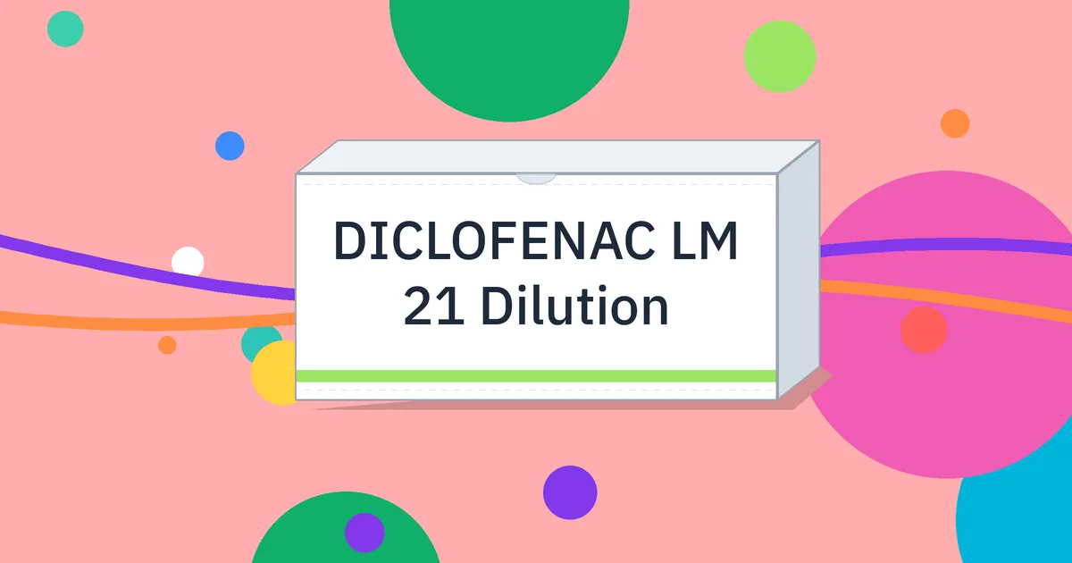 Symbolbild: Packung mit der Aufschrift DICLOFENAC LM 21 Dilution (PZN 12841408) – Verfügbarkeit und Bezug in Apotheken in Frankfurt am Main