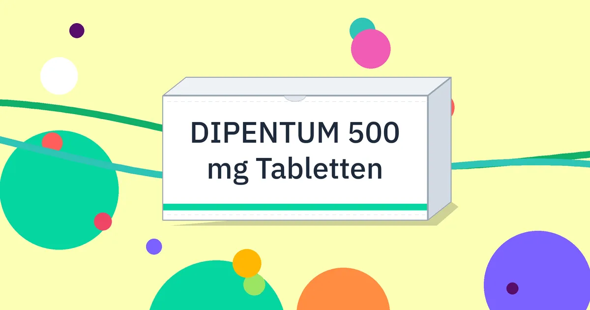 Symbolbild: Packung mit der Aufschrift DIPENTUM 500 mg Tabletten (PZN 07704885) – Verfügbarkeit und Bezug in Apotheken in Frankfurt am Main