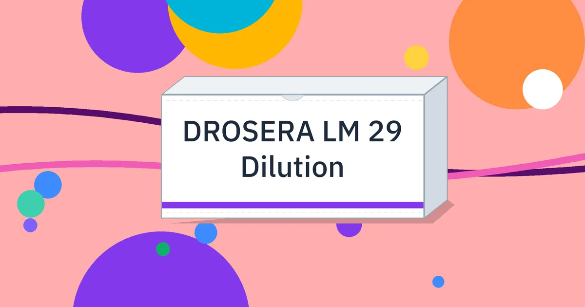 Symbolbild: Packung mit der Aufschrift DROSERA LM 29 Dilution (PZN 12843293) – Verfügbarkeit und Bezug in Apotheken in Frankfurt am Main