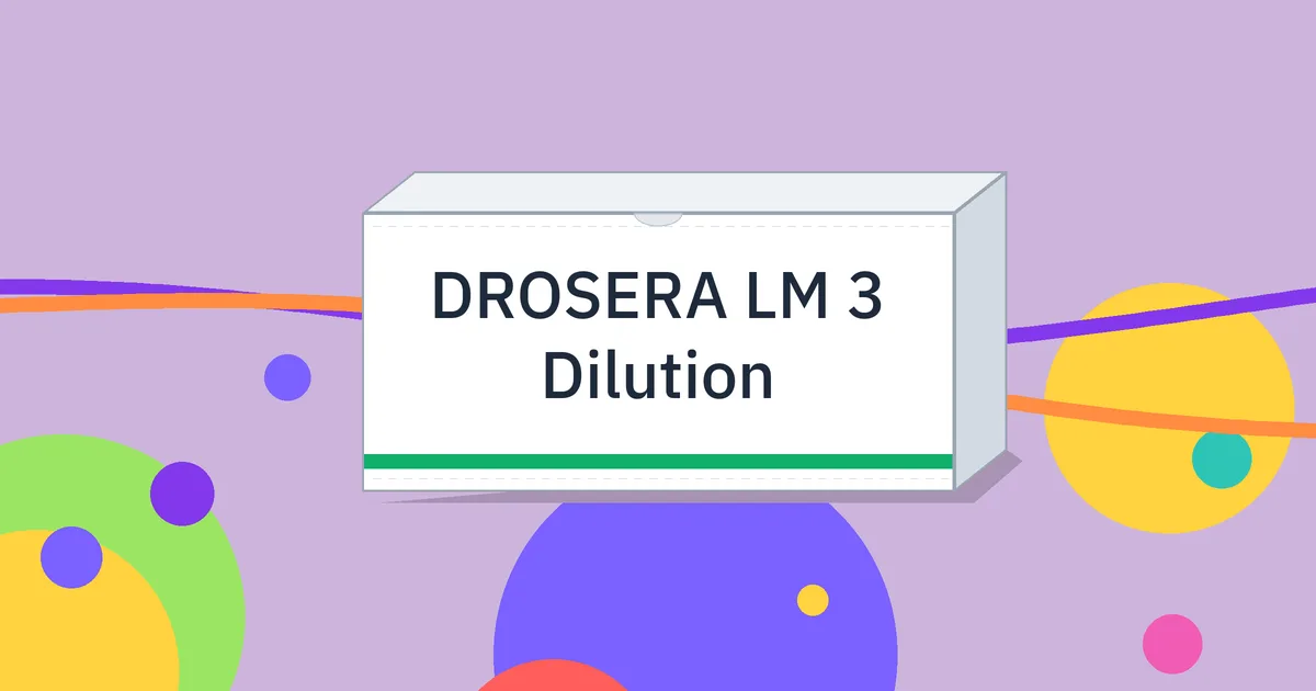 Symbolbild: Packung mit der Aufschrift DROSERA LM 3 Dilution (PZN 12843011) – Verfügbarkeit und Bezug in Apotheken in Frankfurt am Main