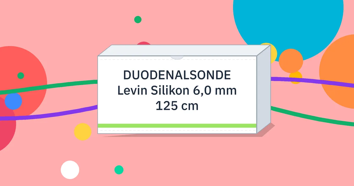 Symbolbild: Packung mit der Aufschrift DUODENALSONDE Levin Silikon 6,0 mm 125 cm (PZN 00989815) – Verfügbarkeit und Bezug in Apotheken in Frankfurt am Main
