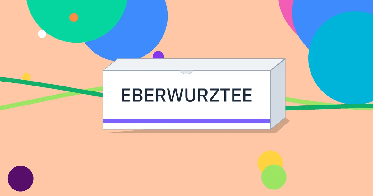 Symbolbild: Packung mit der Aufschrift EBERWURZTEE (PZN 00430410) – Verfügbarkeit und Bezug in Apotheken in Frankfurt am Main