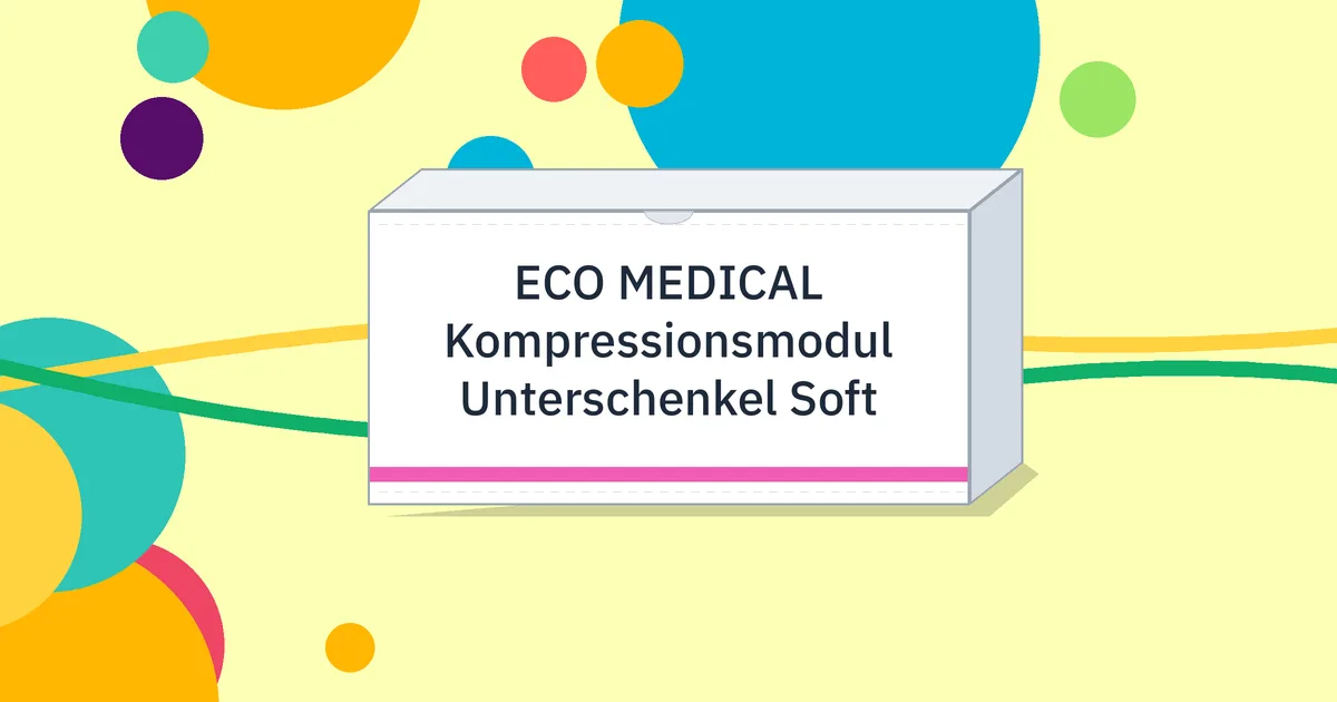 Symbolbild: Packung mit der Aufschrift ECO MEDICAL Kompressionsmodul Unterschenkel Soft (PZN 18718815) – Verfügbarkeit und Bezug in Apotheken in Frankfurt am Main