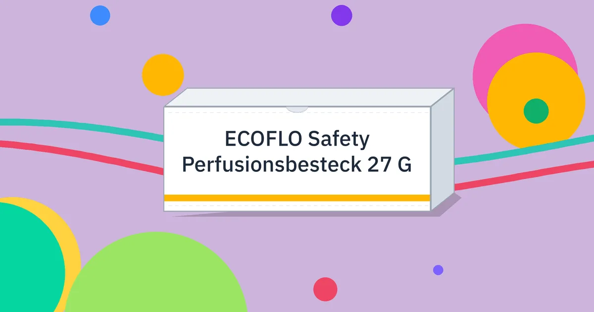 Symbolbild: Packung mit der Aufschrift ECOFLO Safety Perfusionsbesteck 27 G (PZN 19453069) – Verfügbarkeit und Bezug in Apotheken in Frankfurt am Main