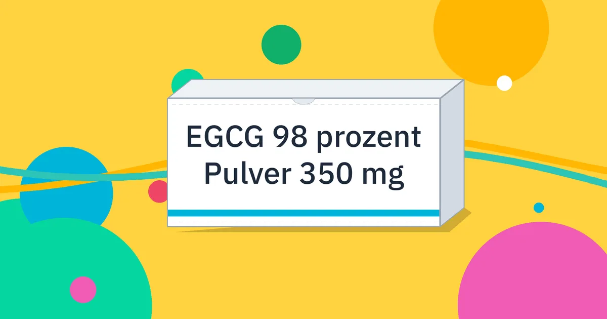 Symbolbild: Packung mit der Aufschrift EGCG 98 prozent Pulver 350 mg (PZN 19690059) – Verfügbarkeit und Bezug in Apotheken in Frankfurt am Main