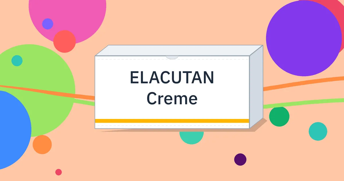 Symbolbild: Packung mit der Aufschrift ELACUTAN Creme (PZN 04326112) – Verfügbarkeit und Bezug in Apotheken in Frankfurt am Main