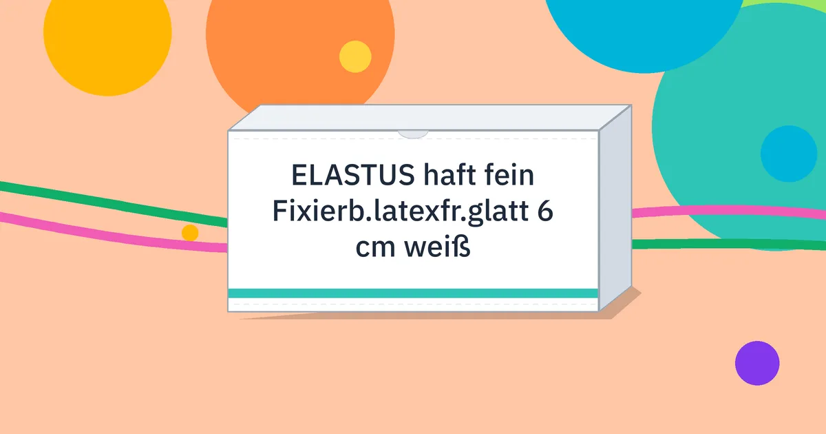 Symbolbild: Packung mit der Aufschrift ELASTUS haft fein Fixierb.latexfr.glatt 6 cm weiß (PZN 10413631) – Verfügbarkeit und Bezug in Apotheken in Frankfurt am Main