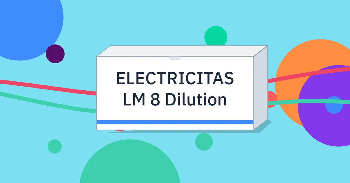 Symbolbild: Packung mit der Aufschrift ELECTRICITAS LM 8 Dilution (PZN 12844335) – Verfügbarkeit und Bezug in Apotheken in Frankfurt am Main