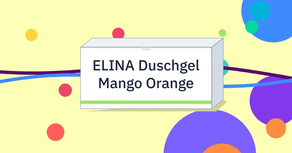 Symbolbild: Packung mit der Aufschrift ELINA Duschgel Mango Orange (PZN 19366608) – Verfügbarkeit und Bezug in Apotheken in Frankfurt am Main