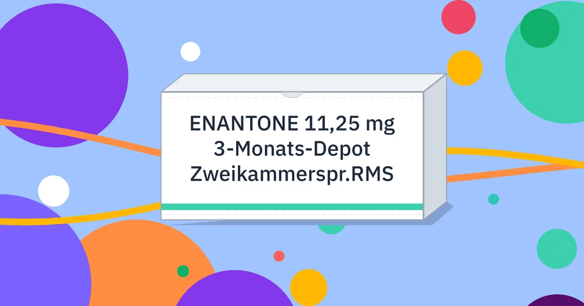 Symbolbild: Packung mit der Aufschrift ENANTONE 11,25 mg 3-Monats-Depot Zweikammerspr.RMS (PZN 10172972) – Verfügbarkeit und Bezug in Apotheken in Frankfurt am Main