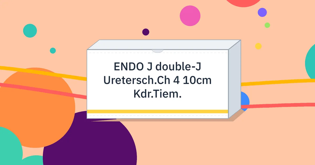 Symbolbild: Packung mit der Aufschrift ENDO J double-J Uretersch.Ch 4 10cm Kdr.Tiem. (PZN 00438423) – Verfügbarkeit und Bezug in Apotheken in Frankfurt am Main