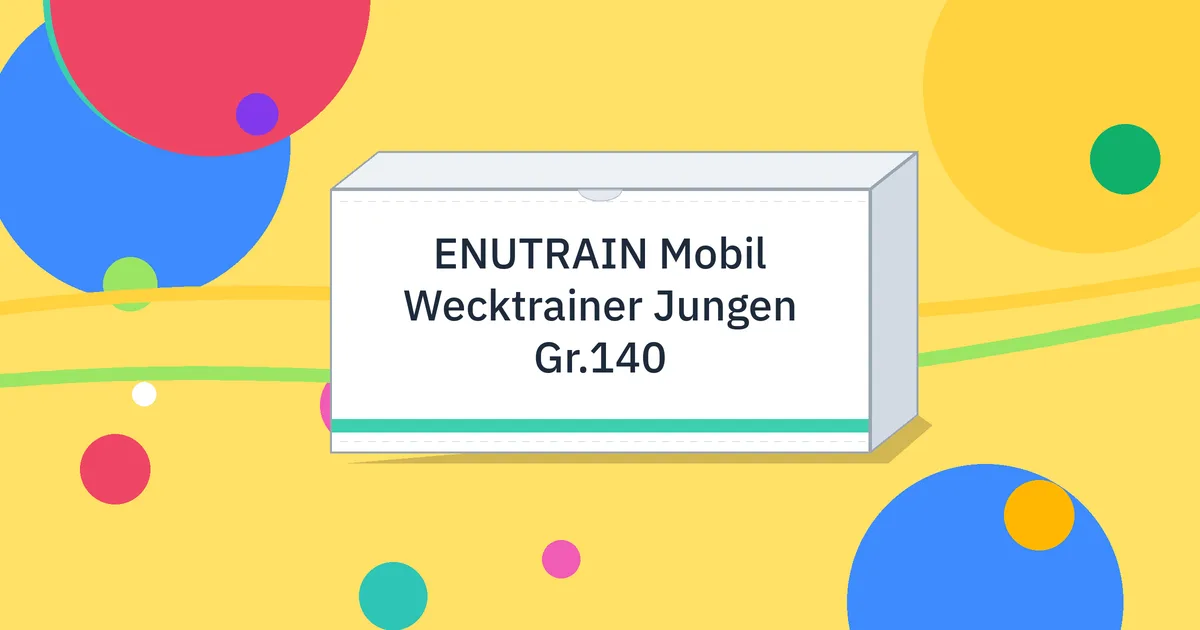 Symbolbild: Packung mit der Aufschrift ENUTRAIN Mobil Wecktrainer Jungen Gr.140 (PZN 09200717) – Verfügbarkeit und Bezug in Apotheken in Frankfurt am Main