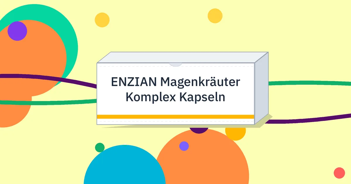 Symbolbild: Packung mit der Aufschrift ENZIAN Magenkräuter Komplex Kapseln (PZN 13581754) – Verfügbarkeit und Bezug in Apotheken in Frankfurt am Main
