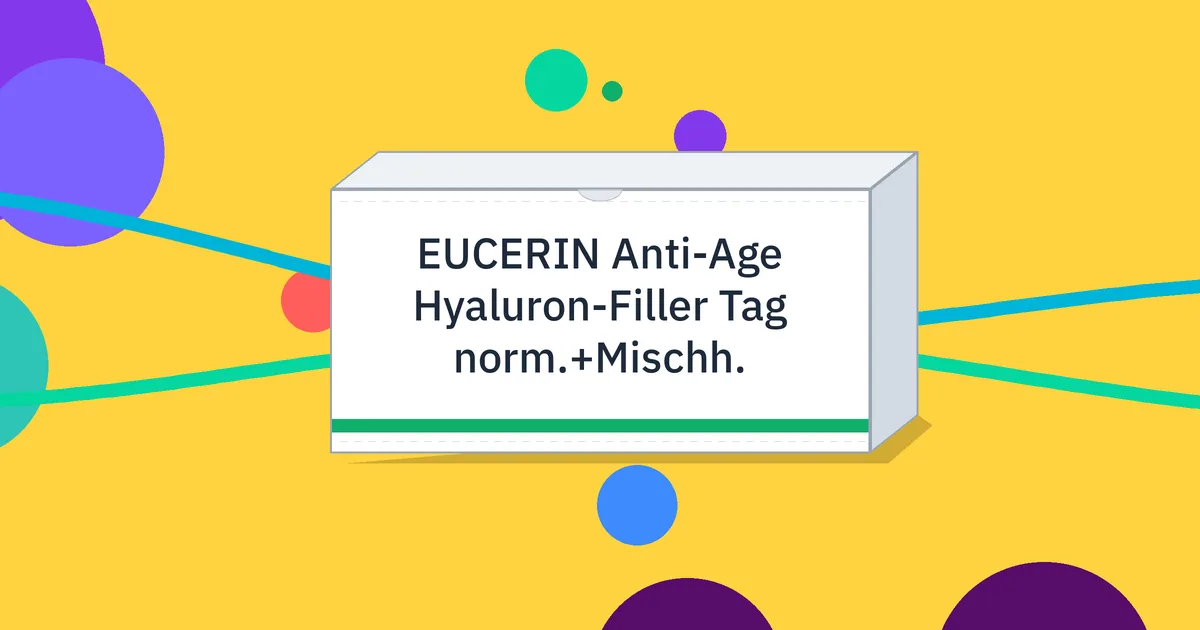 Symbolbild: Packung mit der Aufschrift EUCERIN Anti-Age Hyaluron-Filler Tag norm.+Mischh. (PZN 13167925) – Verfügbarkeit und Bezug in Apotheken in Frankfurt am Main