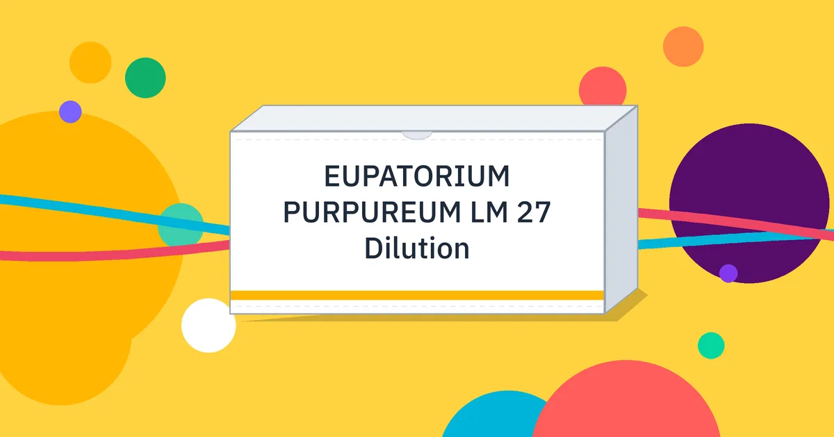 Symbolbild: Packung mit der Aufschrift EUPATORIUM PURPUREUM LM 27 Dilution (PZN 13481567) – Verfügbarkeit und Bezug in Apotheken in Frankfurt am Main