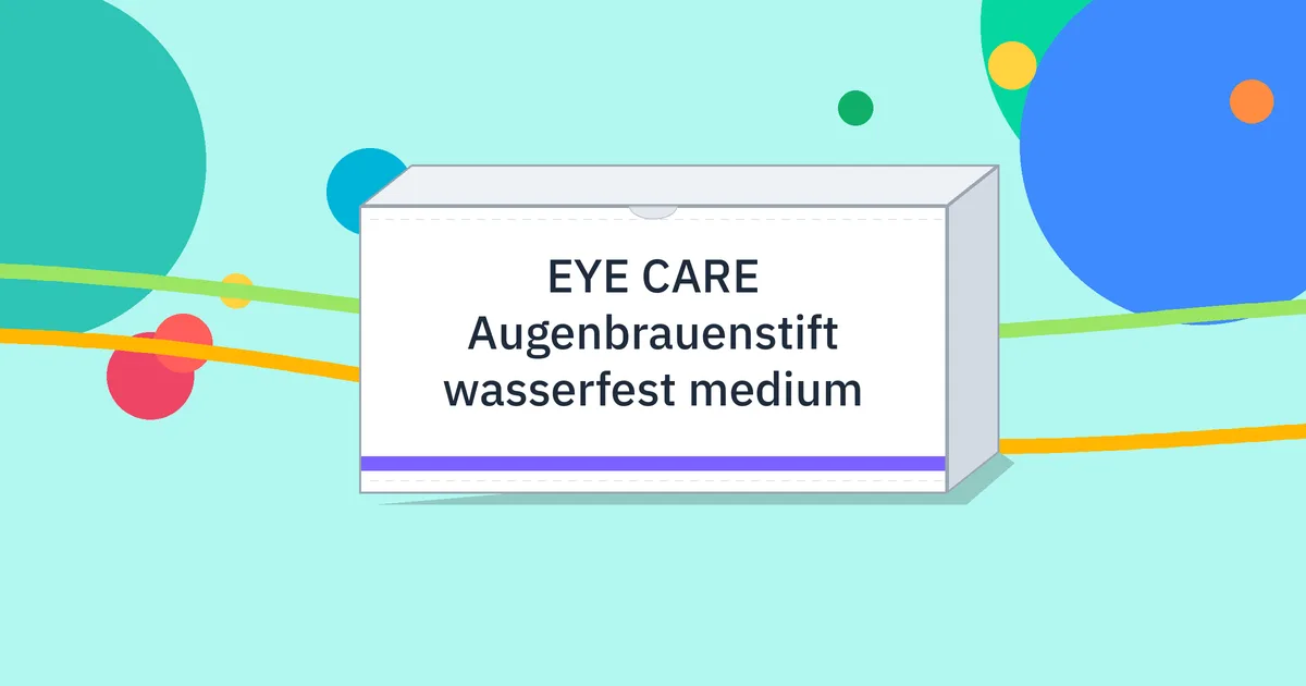 Symbolbild: Packung mit der Aufschrift EYE CARE Augenbrauenstift wasserfest medium (PZN 16350156) – Verfügbarkeit und Bezug in Apotheken in Frankfurt am Main