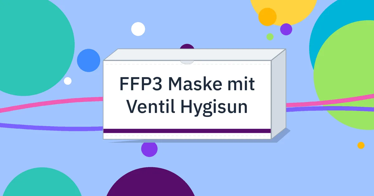 Symbolbild: Packung mit der Aufschrift FFP3 Maske mit Ventil Hygisun (PZN 17246946) – Verfügbarkeit und Bezug in Apotheken in Frankfurt am Main