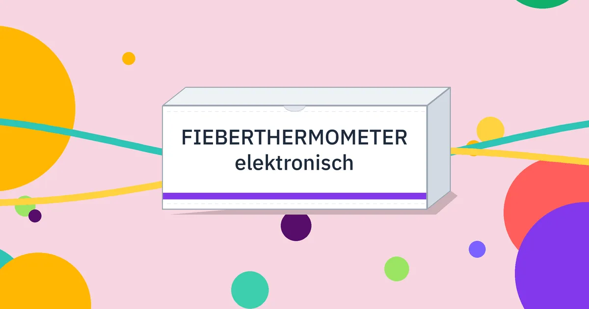 Symbolbild: Packung mit der Aufschrift FIEBERTHERMOMETER elektronisch (PZN 02439094) – Verfügbarkeit und Bezug in Apotheken in Frankfurt am Main
