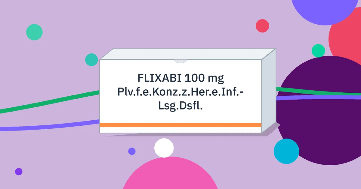 Symbolbild: Packung mit der Aufschrift FLIXABI 100 mg Plv.f.e.Konz.z.Her.e.Inf.-Lsg.Dsfl. (PZN 18233118) – Verfügbarkeit und Bezug in Apotheken in Frankfurt am Main